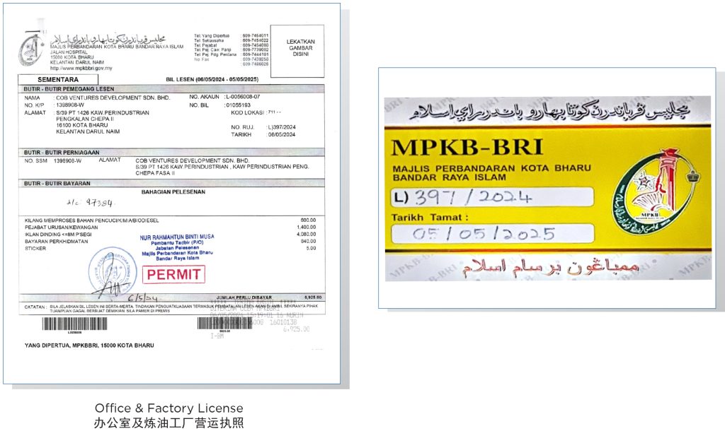 Certificate & License – COB GROUPS